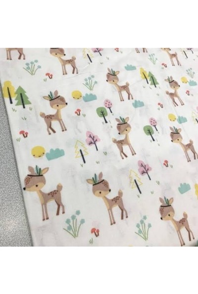 Bebek Özel Çocuk Lastikli Tatlı Orman Desenli Çarşaf 70 x 110