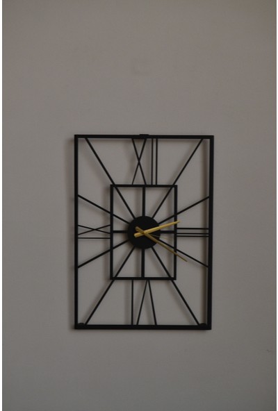 Steel Up Dikdörtgen Dekoratif Metal Duvar Saati