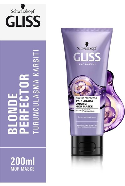 Schwarzkopf Gliss Blonde Perfector Turunculaşma Karşıtı Mor Maske 200 ml Schwarzkopf Gliss Blonde Perfector Turunculaşma Karşıtı Mor Maske 200 ml