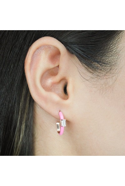 Medcezir Taşlı Mineli Gümüş Küpe