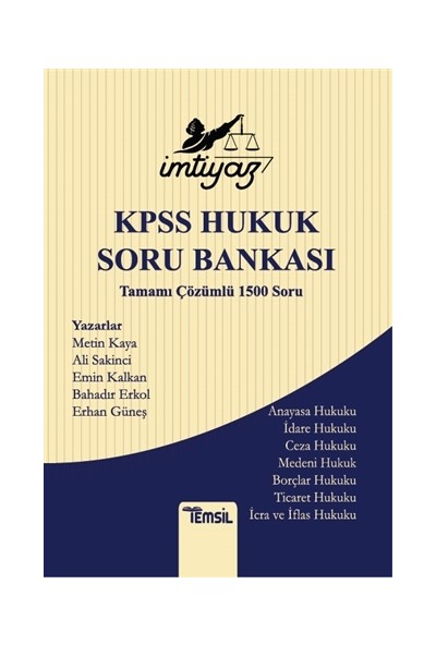 İmtiyaz KPSS Hukuk Soru Bankası - Metin Kaya, Ali Sakinci İmtiyaz KPSS Hukuk Soru Bankası - Metin Kaya, Ali Sakinci