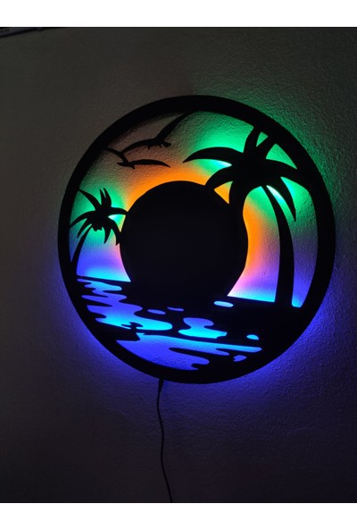 Dekoraven Gün Batımı Işıklı Tablo