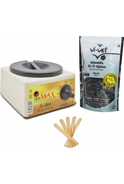 Ağda Makinesi 800ML+250ML Vivet Siyah Soyulan Boncuk Ağda+5 Spatula Ağda Makinesi 800ML+250ML Vivet Siyah Soyulan Boncuk Ağda+5 Spatula