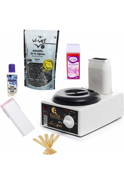 Egesir 1+1 Ağda MAKINESI+250ML Vivet Siyah Soyulan Ağda Seti Egesir 1+1 Ağda MAKINESI+250ML Vivet Siyah Soyulan Ağda Seti