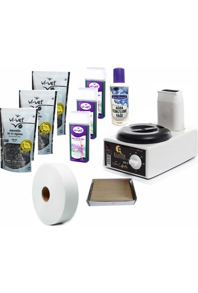 Egesir 1+1 Ağda MAKINESI+3X250ML Vivet Siyah Boncuk Ağda Seti Egesir 1+1 Ağda MAKINESI+3X250ML Vivet Siyah Boncuk Ağda Seti