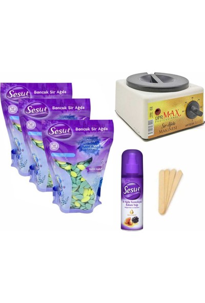 Sesu Killi Boncuk Ağda 250ML x 3 Adet +Dpr Ağda Makine Seti Sesu Killi Boncuk Ağda 250ML x 3 Adet +Dpr Ağda Makine Seti