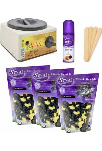 Sesu Kömür Boncuk Ağda 250ML x 3 Adet +Dpr Ağda Makine Seti Sesu Kömür Boncuk Ağda 250ML x 3 Adet +Dpr Ağda Makine Seti