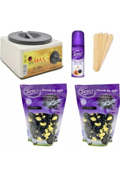 Sesu Kömür Boncuk Ağda 250ML x 2 Adet +Dpr Ağda Makine Seti Sesu Kömür Boncuk Ağda 250ML x 2 Adet +Dpr Ağda Makine Seti