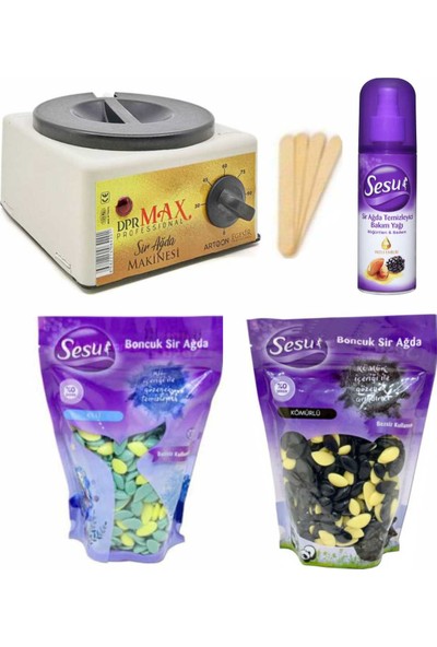 Sesu Kömür+Killi Boncuk Ağda 250ML x 2 Adet +Dpr Ağda Makine Seti Sesu Kömür+Killi Boncuk Ağda 250ML x 2 Adet +Dpr Ağda Makine Seti