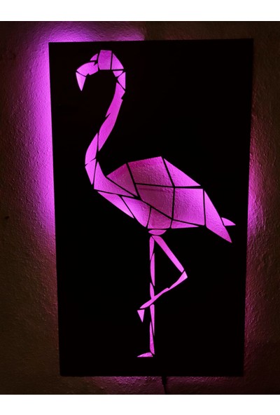 Dekoraven Flamingo Pembe LED Işıklı Tablo Dekoraven Flamingo Pembe LED Işıklı Tablo