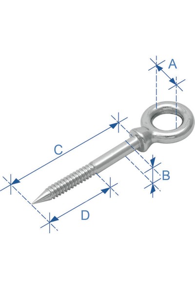 Sealux Gözlü Ağaç Vidası AISI31612X160MM Sealux Gözlü Ağaç Vidası AISI31612X160MM