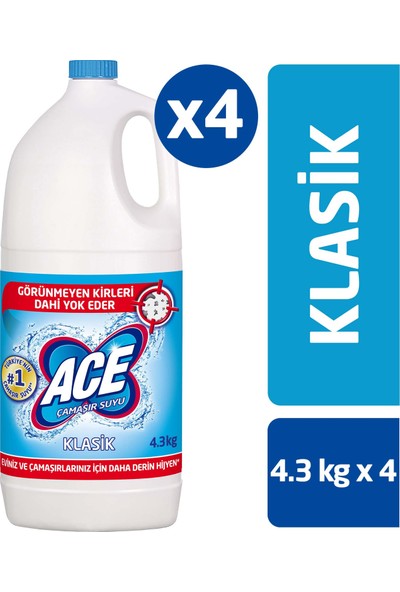 Ace çamaşır Suyu Normal 17,2 kg (4,3 kg x 4)