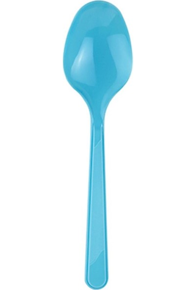 Pandoli Şeffaf Kullan At Mavi Renkli Plastik Parti Kaşığı 25 Li
