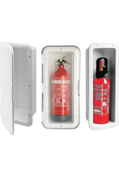 Storage Case F/fire Exting. W/trans.door, 2kg,white