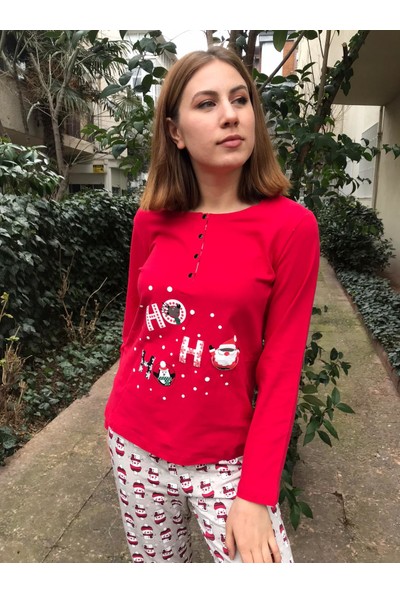 Lotus Kırmızı Noel Baba Pijama Takımı