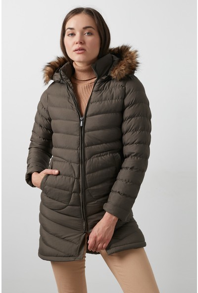 Lela Ekstra Dar Kesim Kapüşonlu Şişme Mont Kadın MONT 5568081