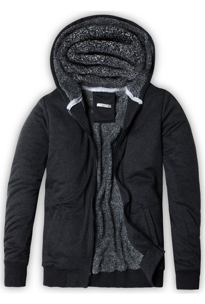 Buratti Içi Kürklü Kapüşonlu Sweat Slim Fit Erkek Sweat 575708