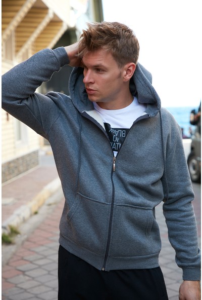 Buratti Pamuklu Cepli Kapüşonlu Şardonlu Slim Fit Kışlık Sweat Erkek SWEAT 5827001 Buratti Pamuklu Cepli Kapüşonlu Şardonlu Slim Fit Kışlık Sweat Erkek SWEAT 5827001