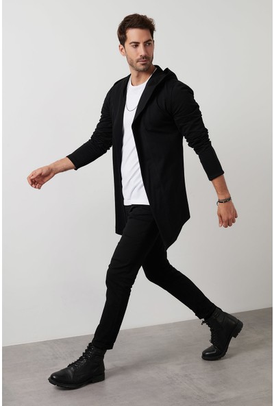 Buratti Slim Fit Pamuklu Kapüşonlu Örme Hırka Erkek HIRKA 5896587