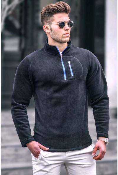 Madmext Siyah Erkek Dik Yaka Polar 4993