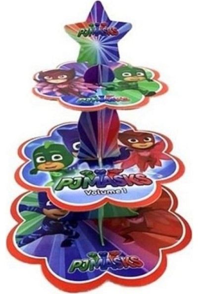 Kelebek Parti ve Kına Pijamaskeliler 3 Katlı Kek Standı Kelebek Parti ve Kına Pijamaskeliler 3 Katlı Kek Standı