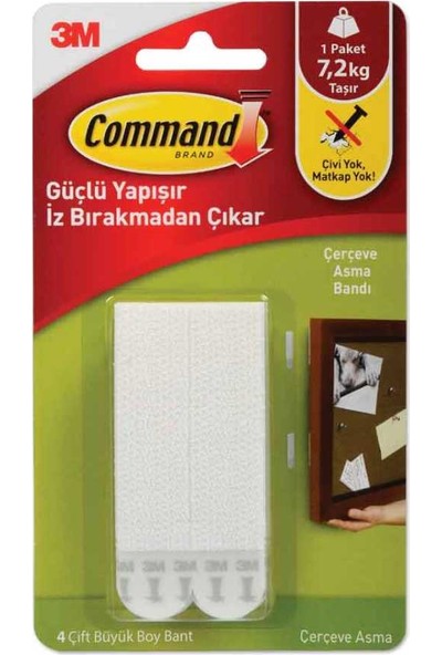 3m Command Çerçeve Asma Bandı 4 Çift Büyük Boy 17206 Tr
