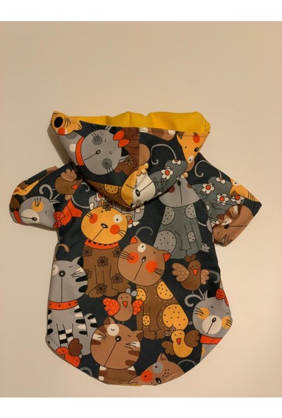 Aria Pet Butik Kedi Desenli Yağmurluk Aria Pet Butik Kedi Desenli Yağmurluk