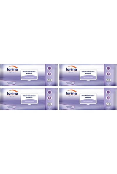 Lorina Extra Geniş Vücut Temizleme Havlusu 50'li 4 Paket