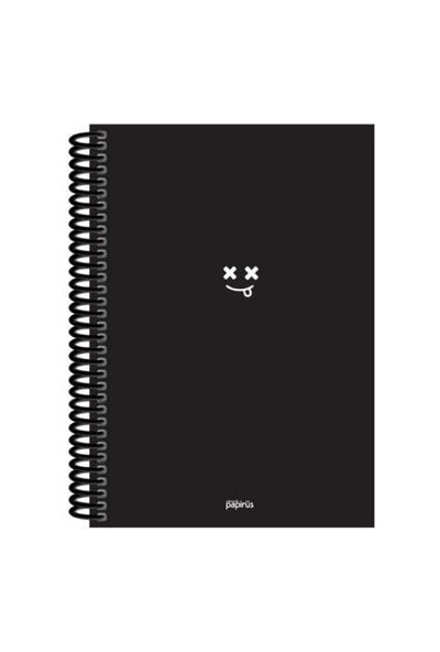 Papirüs Papirus 17 x 24 cm Sert Kapak Spiralli Çizgisiz Defter 100 Yp Ppr Siyah Düz