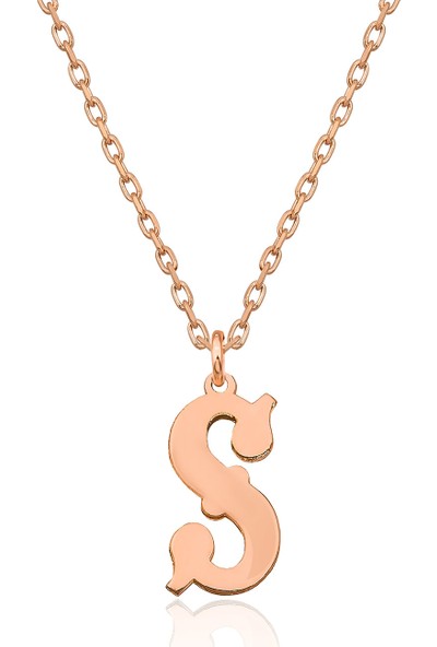 Dzg Silver 925 Ayar Gümüş S Harf Kolye DN410