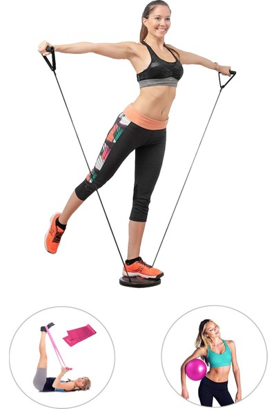 Spor Byfit Çekme Lastikli Bel Inceltici Twister + Pilates Denge Topu + Pilates Bandı - 3'lü Set Spor Byfit Çekme Lastikli Bel Inceltici Twister + Pilates Denge Topu + Pilates Bandı - 3'lü Set