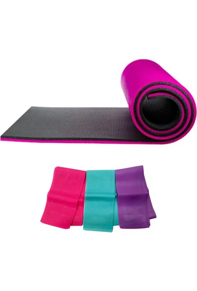 Spor Byfit 18 mm Çift Yönlü Pembe-Siyah Pilates ve Yoga Minderi + 3'lü Pilates Band Seti - 2'li Set Spor Byfit 18 mm Çift Yönlü Pembe-Siyah Pilates ve Yoga Minderi + 3'lü Pilates Band Seti - 2'li Set