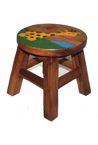 İlkay Consept Moda Zürafa Ahşap Çocuk Taburesi İlkay Consept Moda Zürafa Ahşap Çocuk Taburesi