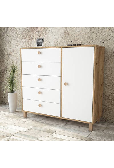 Robin Home Arya Şifonyer 5 Çekmeceli, Ofis Dolabı AR83