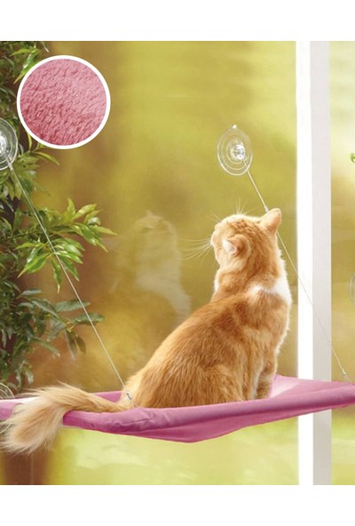 Maksipazar Cama Yapışan Vantuzlu Peluş Kedi Yatağı Pembe Maksipazar Cama Yapışan Vantuzlu Peluş Kedi Yatağı Pembe
