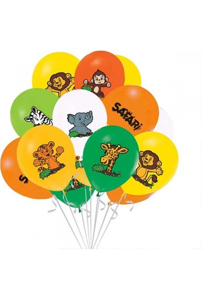 Balonevi Safari Baskılı Balon 10 Adet