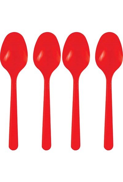 Toplayıcı Roll-Up Kırmızı Plastik Kaşık 25'li