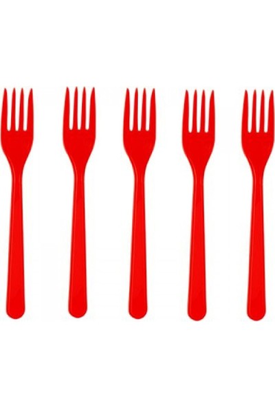 Roll-Up Kırmızı Plastik Çatal 25'li Roll-Up Kırmızı Plastik Çatal 25'li
