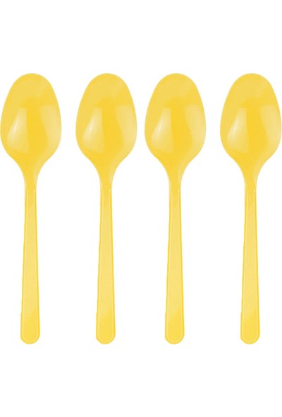 Roll-Up Sarı Plastik Kaşık 25'li