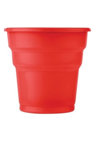 Roll-Up Kırmızı Plastik Bardak 25'li