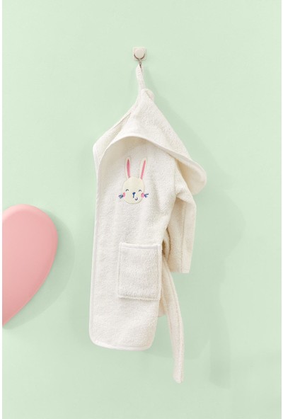 Bross Tavşan Desenli Bebek Bornoz