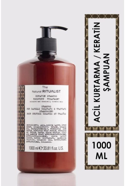 The Natural Ritualist Keratin Işlem Görmüş ve Yıpranmış Saçlar Için Acil Kurtarma Şampuanı 1000 ml The Natural Ritualist Keratin Işlem Görmüş ve Yıpranmış Saçlar Için Acil Kurtarma Şampuanı 1000 ml