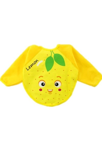 Belinay Limon Motif Giyilebilir Kollu Mama Önlüğü