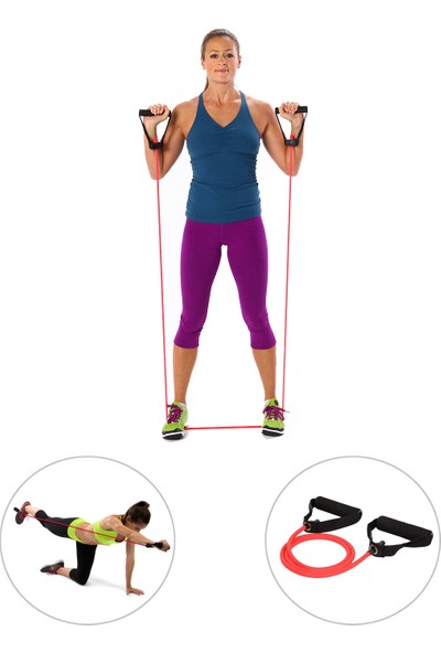 Spor Byfit Yüksek Sert Tutacaklı Pilates Egzersiz Direnç Lastiği