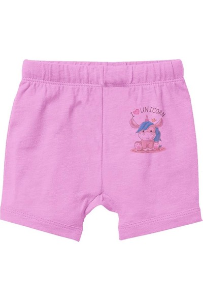 Angemiel Baby Oturan Şirin Unicorn Kız Bebek Şort Pembe Angemiel Baby Oturan Şirin Unicorn Kız Bebek Şort Pembe
