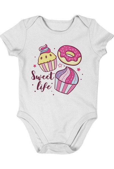 Angemiel Baby Tatlı Yaşam Kız Bebek Kısa Kollu Zıbın Beyaz Angemiel Baby Tatlı Yaşam Kız Bebek Kısa Kollu Zıbın Beyaz