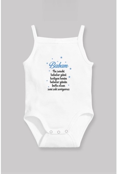 Angemiel Baby Baba Doğum Günü Hediyesi Kız Bebek Askılı Zıbın Atlet Beyaz Angemiel Baby Baba Doğum Günü Hediyesi Kız Bebek Askılı Zıbın Atlet Beyaz