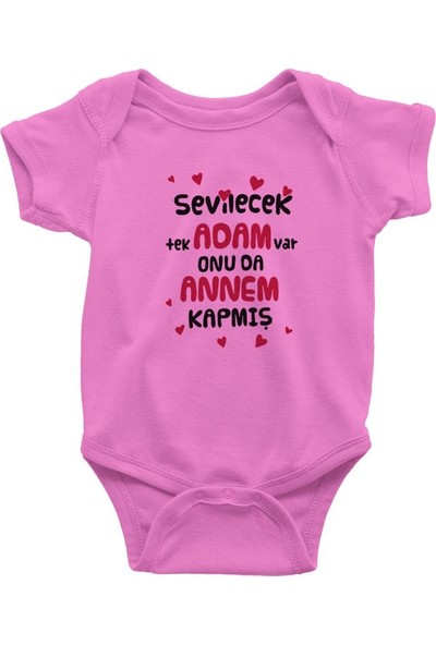 Angemiel Baby Sevilecek Tek Adam Var Onuda Annem Kapmış Kız Bebek Kısa Kollu Zıbın Pembe Angemiel Baby Sevilecek Tek Adam Var Onuda Annem Kapmış Kız Bebek Kısa Kollu Zıbın Pembe