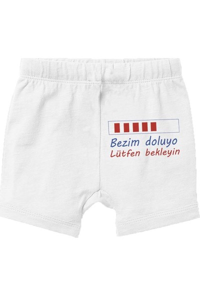 Angemiel Baby Bezim Doluyo Lütfen Bekleyin Erkek Bebek Şort Beyaz Angemiel Baby Bezim Doluyo Lütfen Bekleyin Erkek Bebek Şort Beyaz