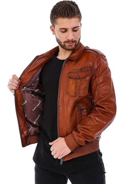 Franko Armondi Erkek Gerçek Deri Klasik Karartmalı Ceket Viski K-1498-20199 Fa5 Franko Armondi Erkek Gerçek Deri Klasik Karartmalı Ceket Viski K-1498-20199 Fa5